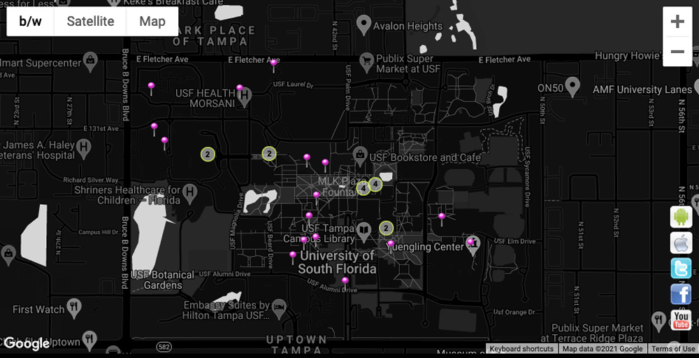Map | USF Public Art | Institute for Research in Art